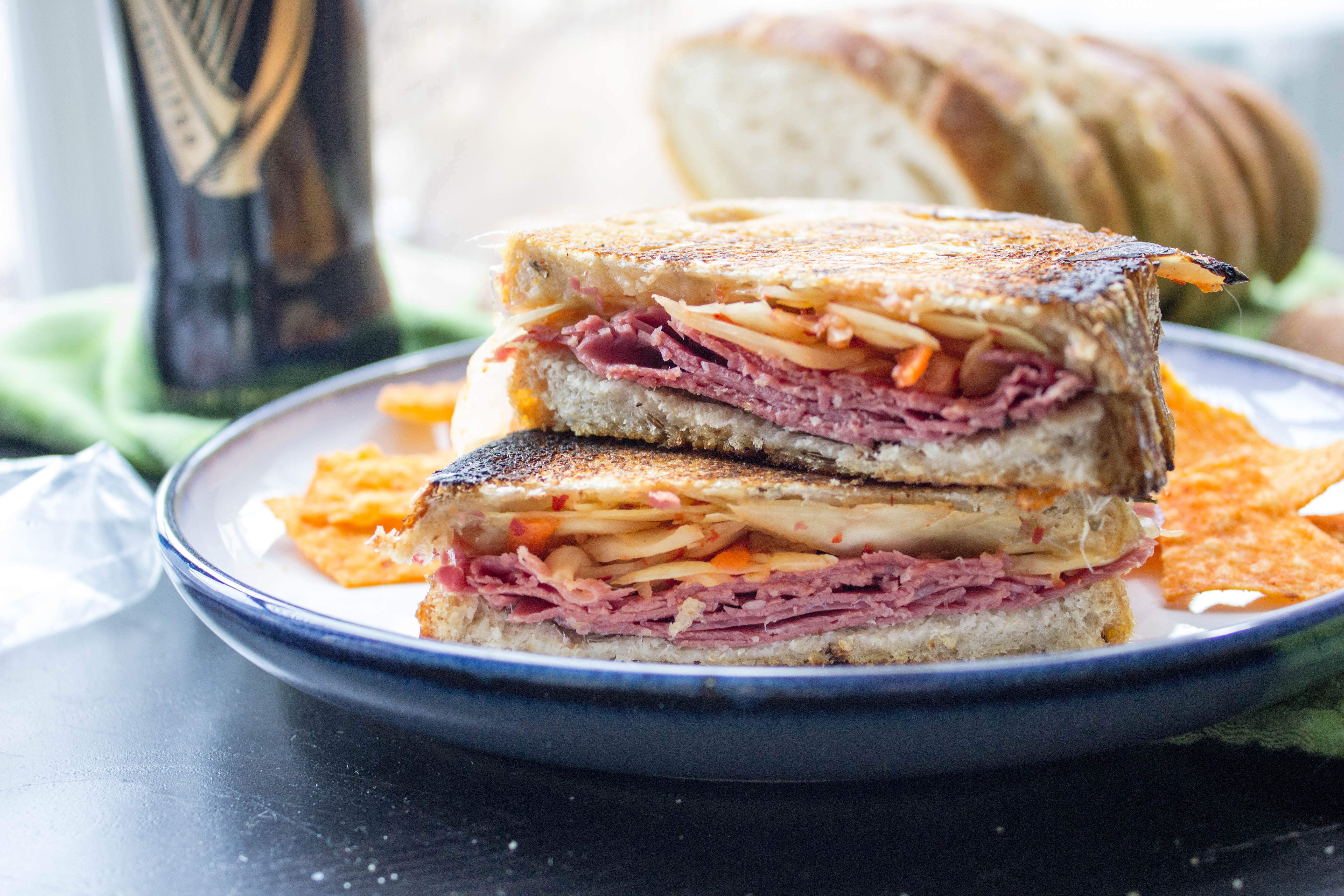 Corned Beef & Kimchi Melts - The Hungary Buddha Eats the World