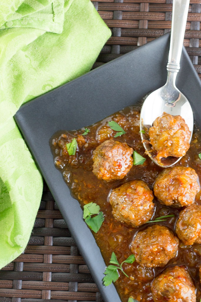 Sweet and Spicy Pineapple Meatballs - The Hungary Buddha Eats the World