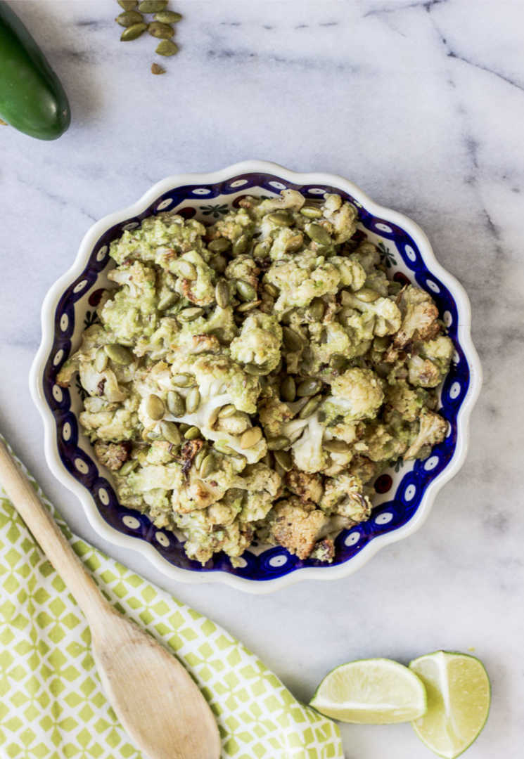 Green Harissa Cauliflower - The Hungary Buddha Eats the World
